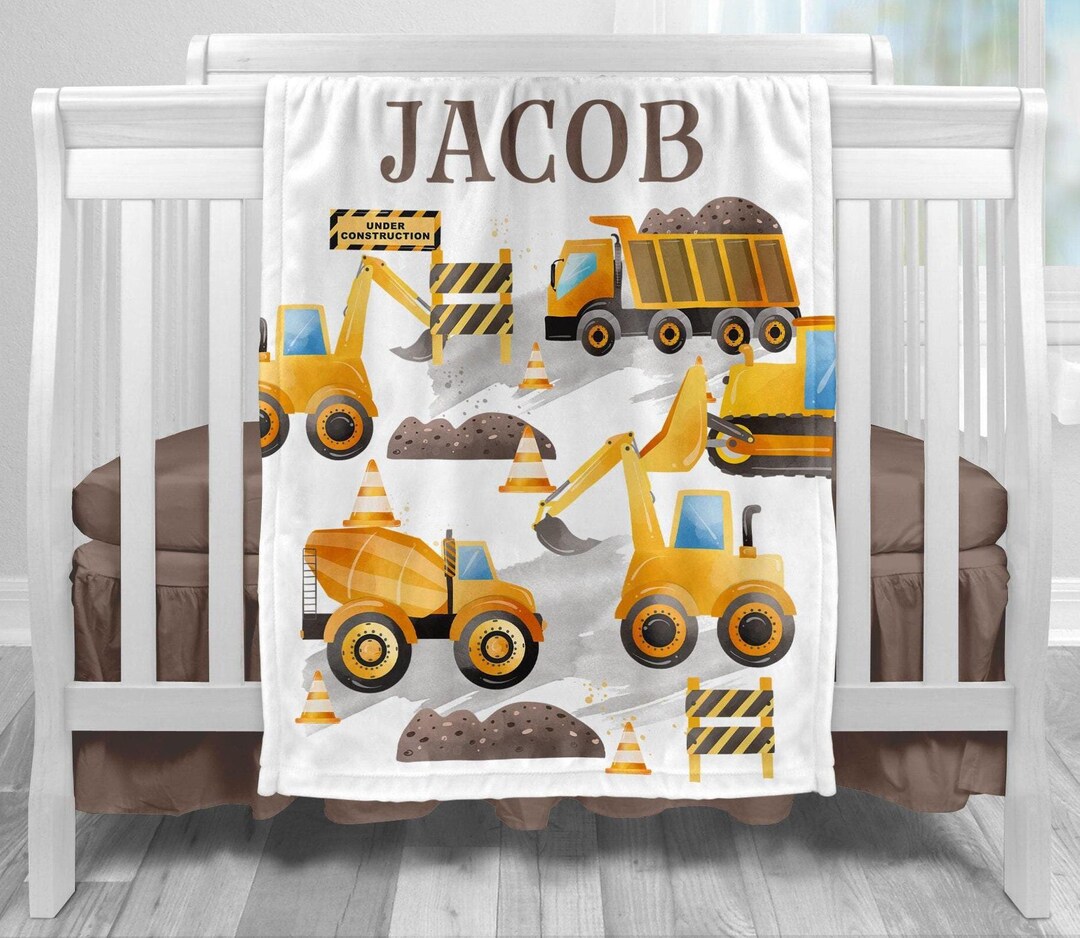Construction Blanket, Construction Personalized Blanket, Construction ...