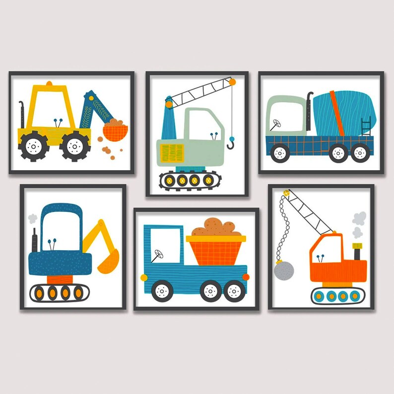 Construction Trucks Wall Decor Construction Trucks Wall Art - Etsy