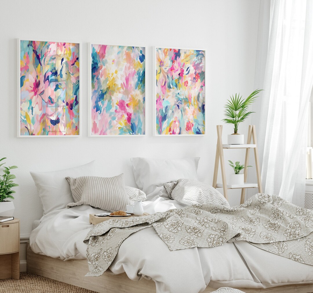 Colorful Abstract Wall Art - Flower Abstract Art Print - Bold Bright ...