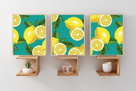 Lemon Wall Decor Lemon Art Prints or Canvas Set of 3 Lemon - Etsy