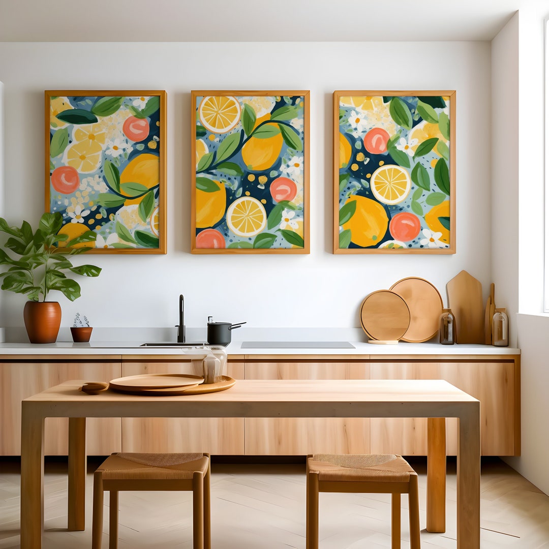 Lemon Wall Decor Lemon Wall Art Prints Canvas Lemon Artwork Fruit ...