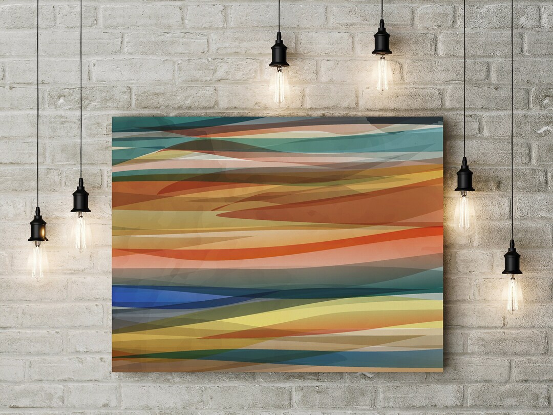 Colorful Stripe Wall Art Colorful Stripes Prints or Canvas Set of 1 ...
