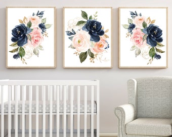 Coral Navy Nursery | Etsy