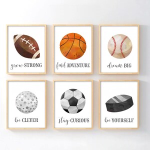 Sports Quotes Nursery Canvas - Sports Boy Wall Art Prints - Watercolor ...