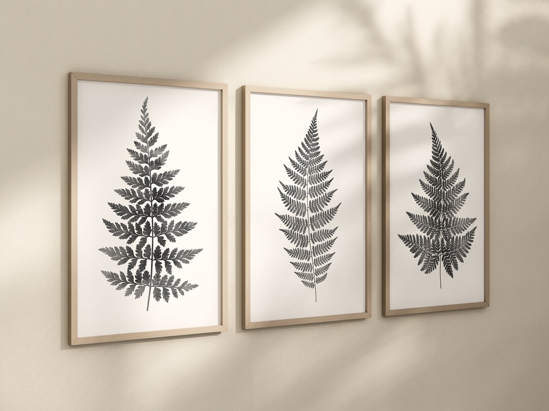 Fern Wall Art Fern Leaves Art Prints or Canvas Set of 3 - Etsy