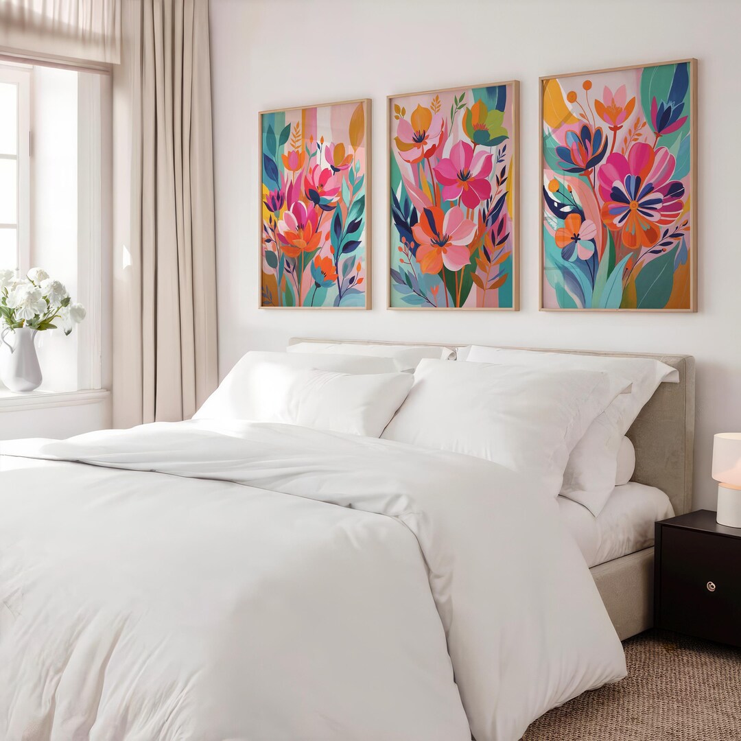 Colorful Flower Wall Art - Bright Floral Art Prints - Bright Flowers ...