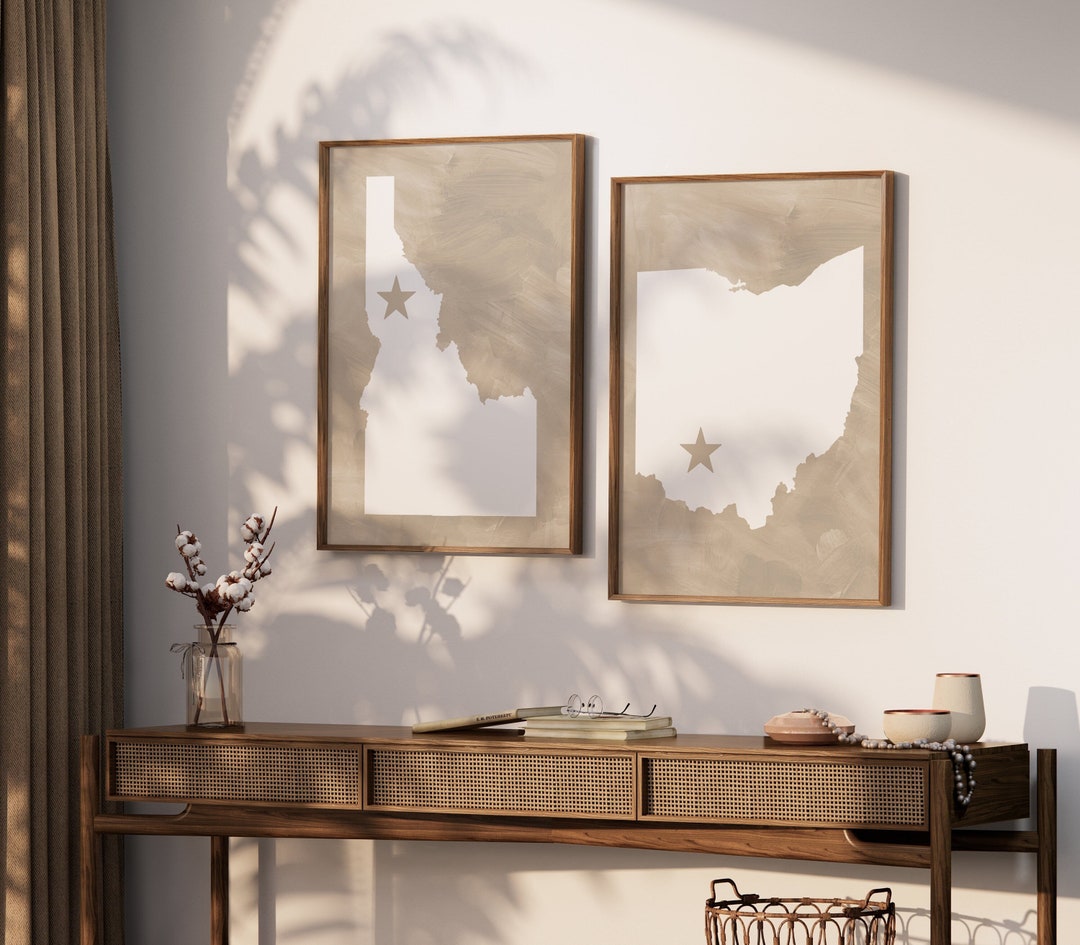 Two States Wall Decor Personalized Family State Wall Art Framed States ...