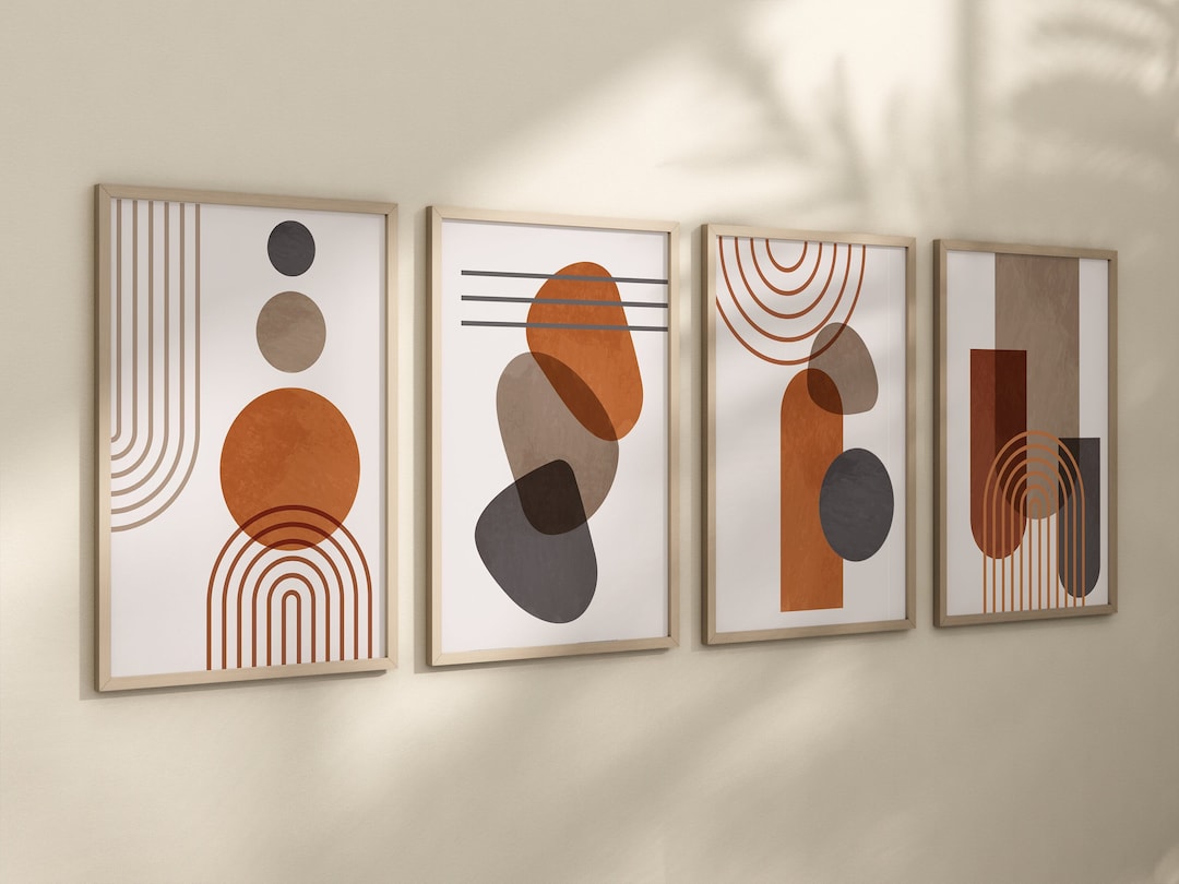 Mid-century Wall Art Abstract Painting Prints Mid-century Modern ...