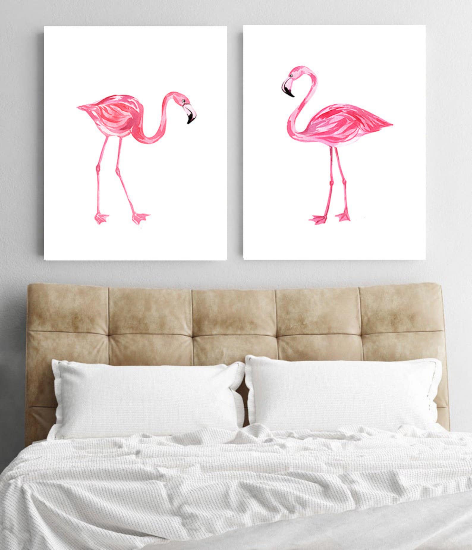 Flamingo Wall Decor Flamingo Prints Canvas or Framed Set of - Etsy