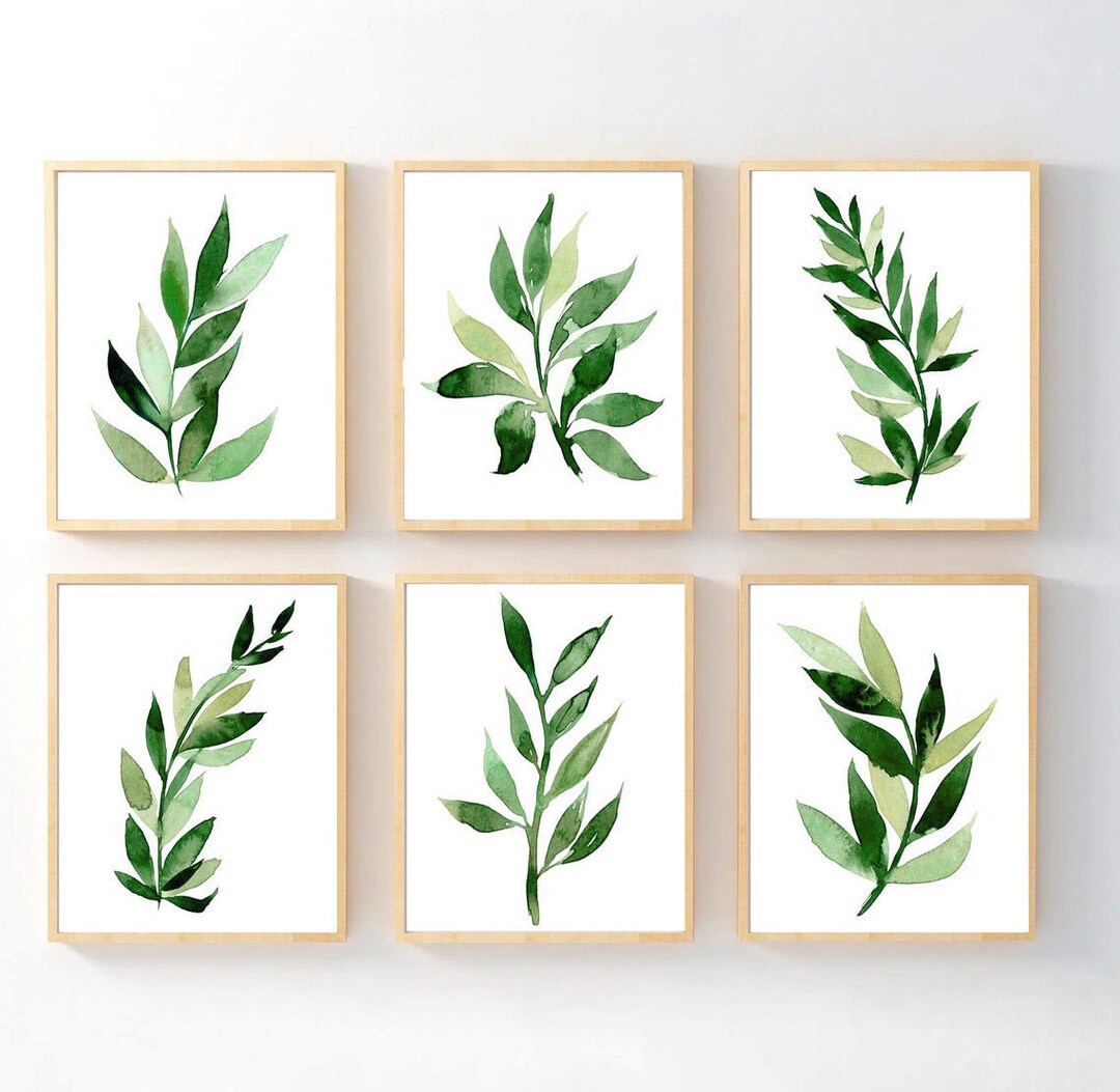 Botanical Gallery Wall Art, Leaf Collection Art Prints, Framed Leaves ...