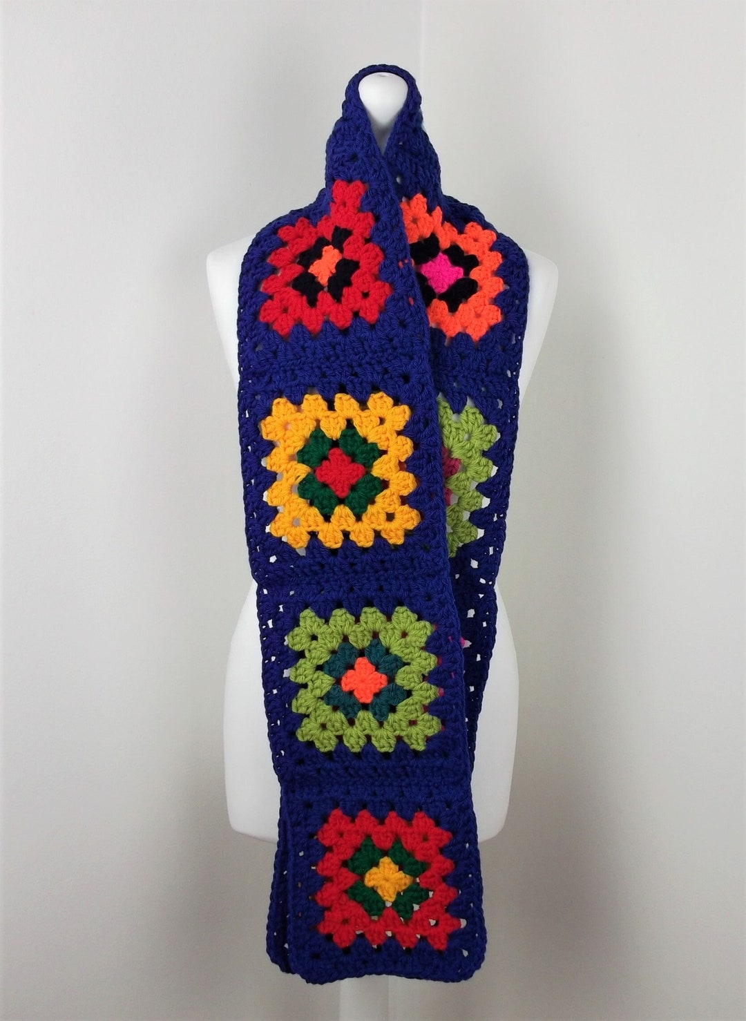 Bufanda de ganchillo / Bufanda arco iris / Bufanda gruesa / Bufanda ...