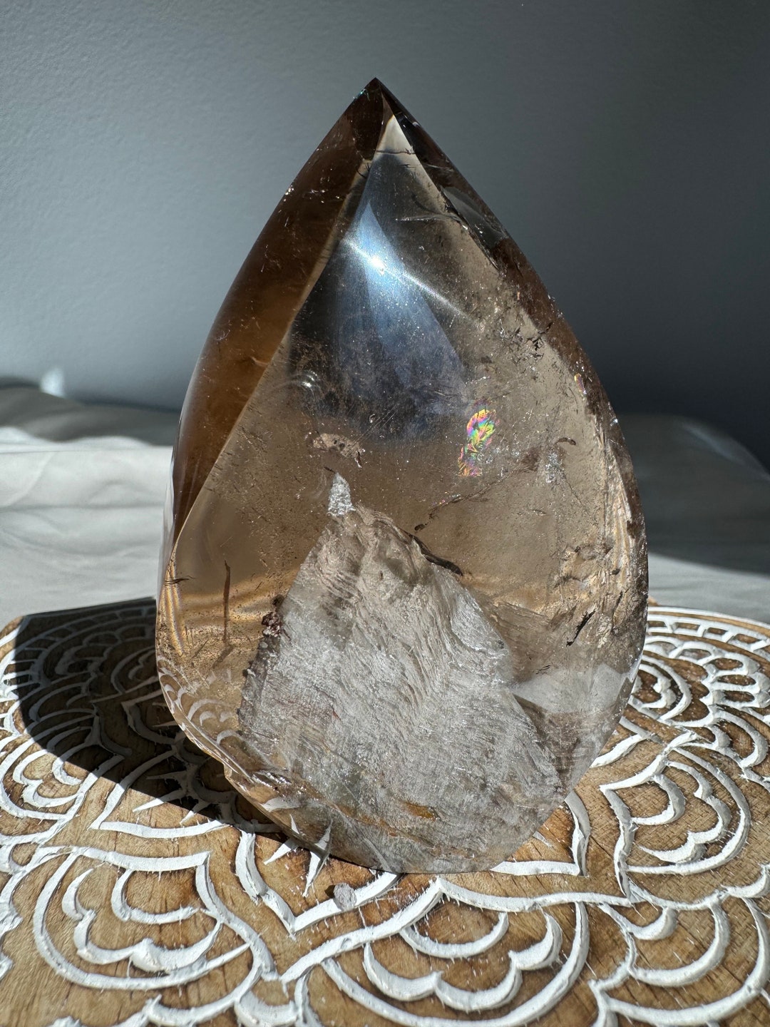 Smoky Quartz Flame With Thousand Layer Quartz Inclusions// Smoky Quartz ...