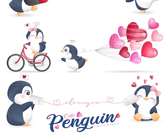 PRINTABLE Cute Penguin Valentine's Day Cards Classroom Valentine's Day ...