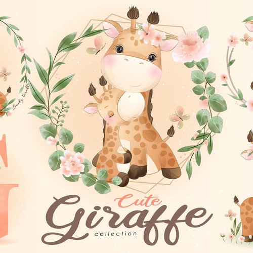 Cute Little Deer Clipart With Watercolor Illustration - Etsy