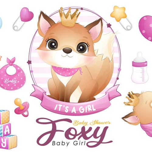 Fox Clipart Baby Girl Fox Clipart Cute Fox Vector Clipart - Etsy Australia