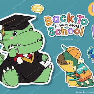 Doodle Dinosaurs Back to School Collection Digital Clipart Bundle ...
