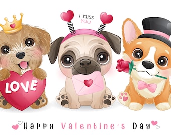 Free Clipart Valentines Dogs