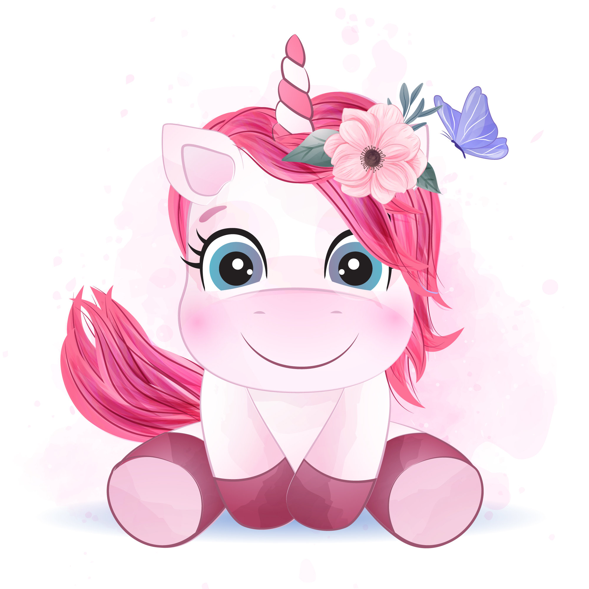 Cute Unicorn Clipart With Watercolor Illustration - Etsy Singapore