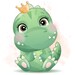 Cute Dinosaur Clipart With Watercolor Illustration - Etsy
