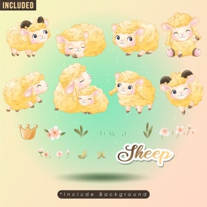Doodle Sheep Digital Clipart Collection. Digital Download in PNG, JPG ...