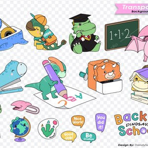 Doodle Dinosaurs Back to School Collection Digital Clipart Bundle ...