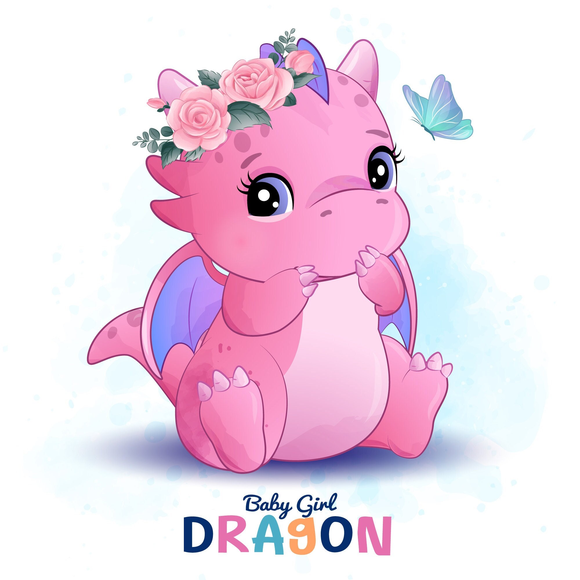Doodle Baby Girl Dragon Digital Clipart Doodle Baby Girl Dragon Digital Clipart