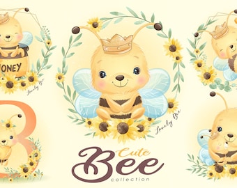 Bee Clipart Set - Etsy