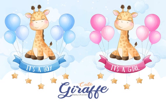 Baby Boy Giraffe Clipart