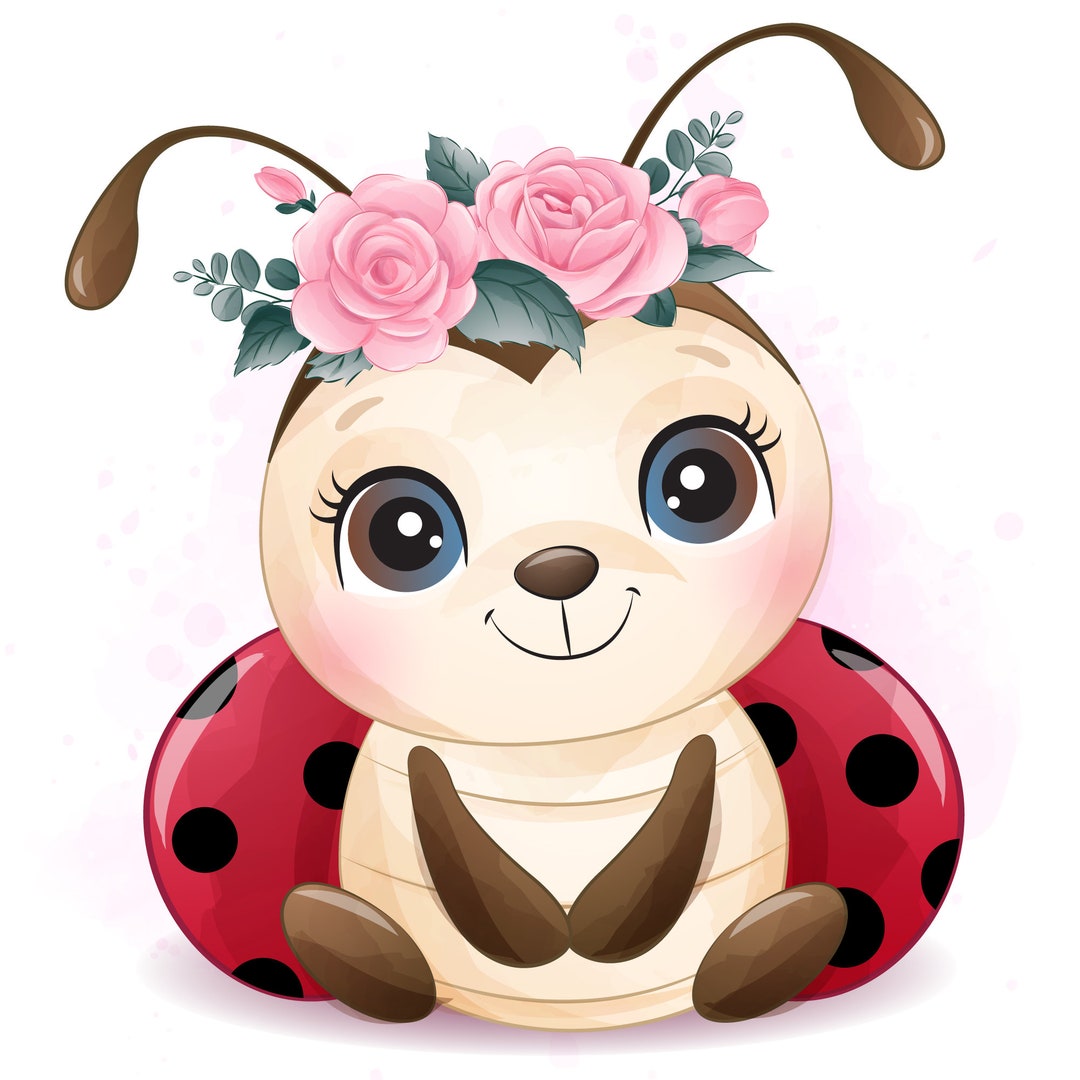 Cute Ladybird Clipart With Watercolor Illustration - Etsy