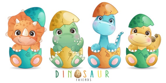 Cute Dinosaur Friends Digital Clipart Set - Etsy