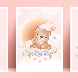 Kids Prints Bear for Kids Poster Set. Digital Watercolor - Etsy