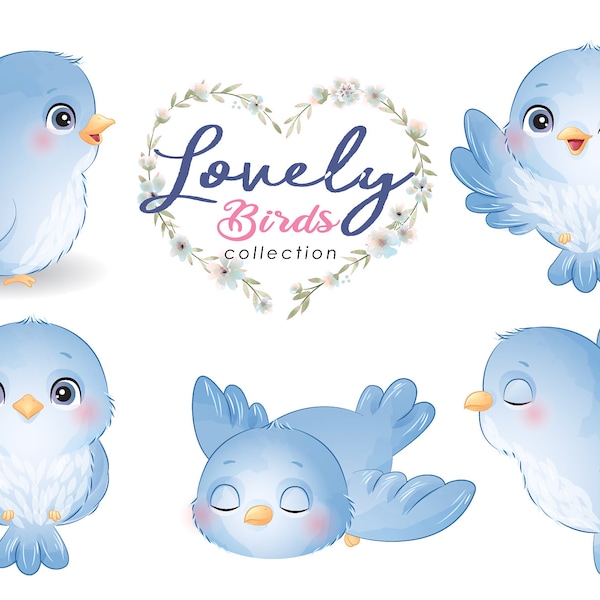 Cute Bird Clip Art - Etsy