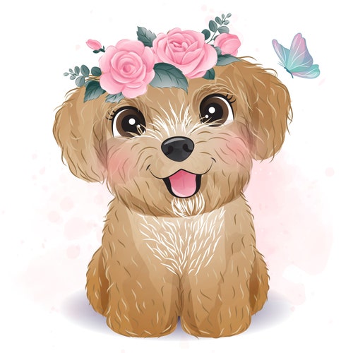 Cute Dogs Clipart With Watercolor Illustration - Etsy