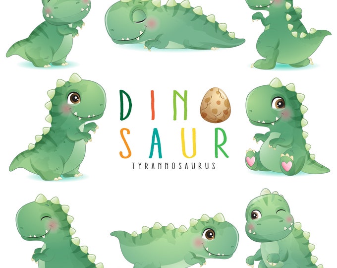 Cute Dinosaur Friends Digital Clipart Set - Etsy UK