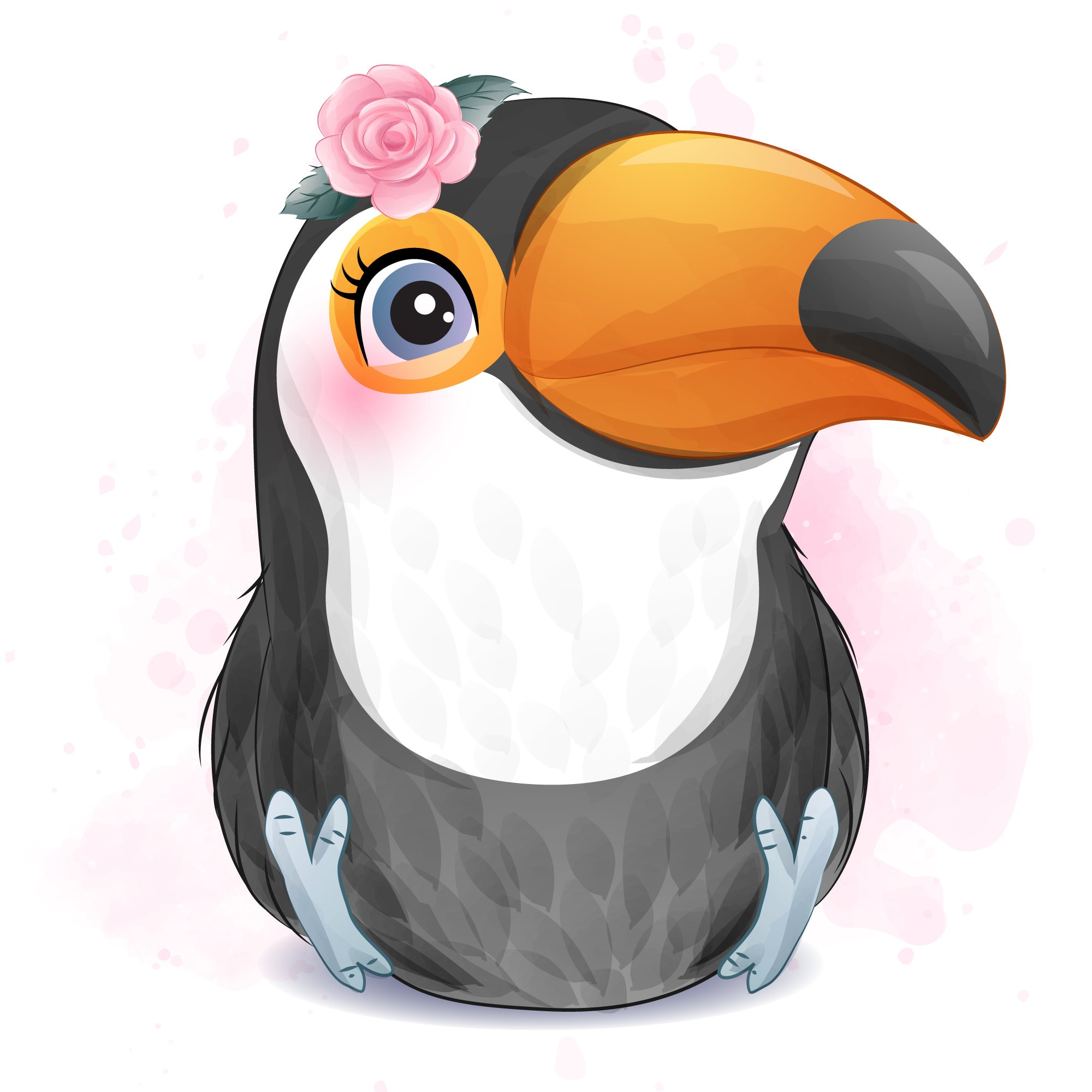 Cute Tropical Bird Clipart Set With Watercolor Illustration - Etsy Canada