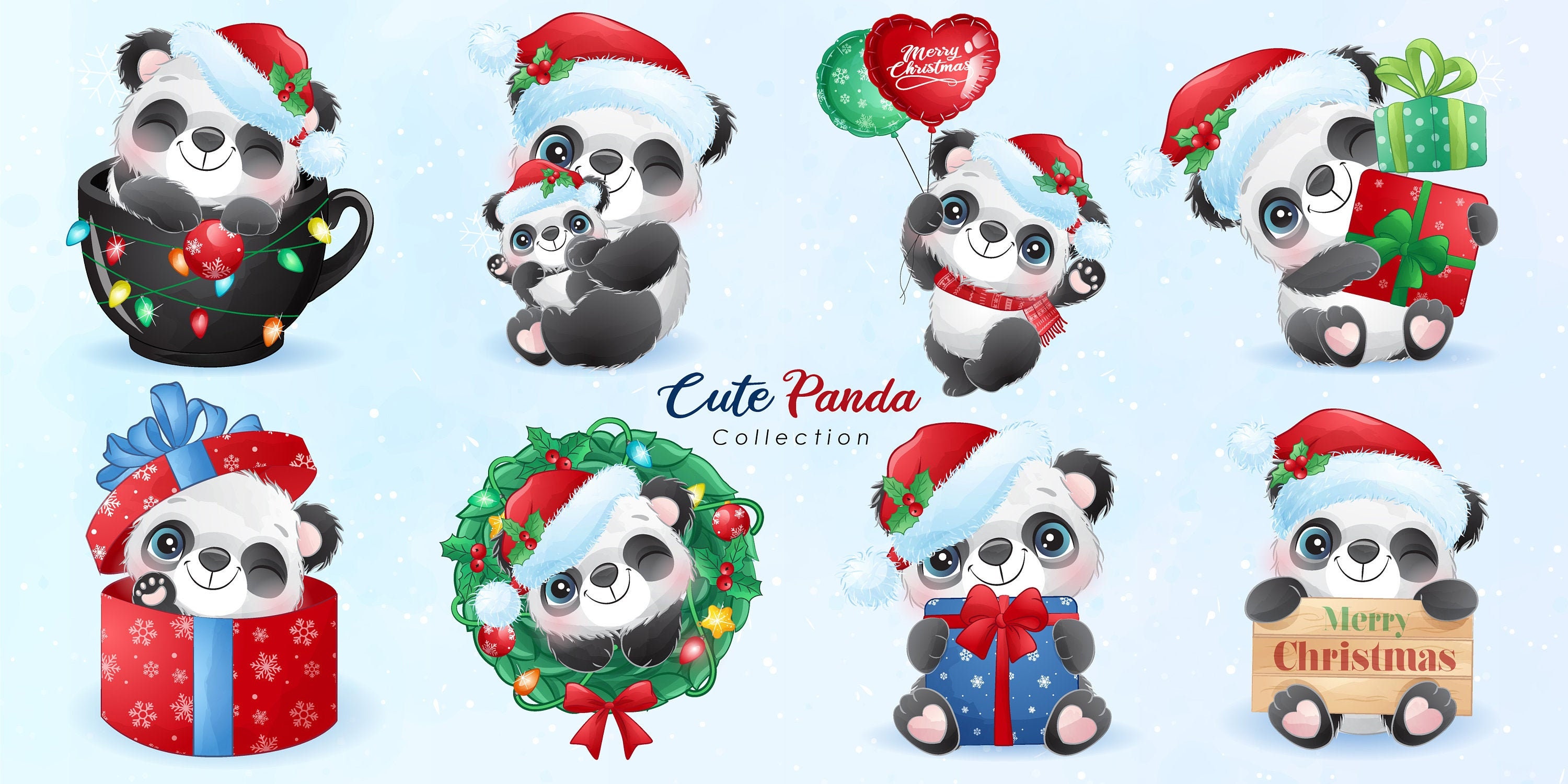 Merry Christmas Cute Panda