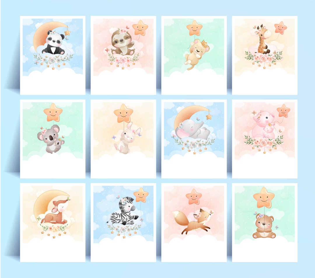 Cute Animals Clipart Set With Watercolor Illustration - Etsy
