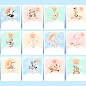 Cute Animals Clipart Set With Watercolor Illustration - Etsy