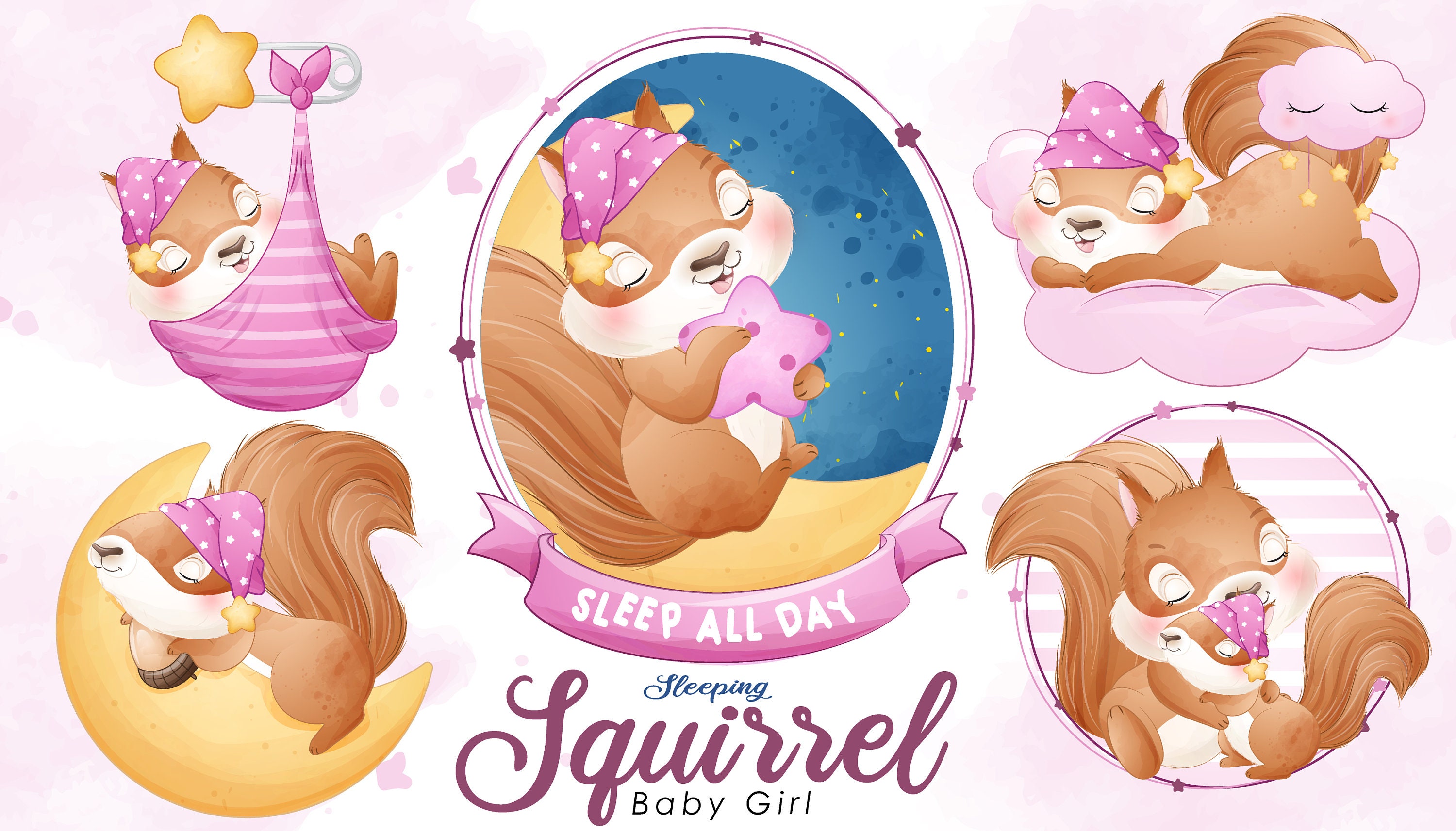 Cute Baby Squirrels Sleeping
