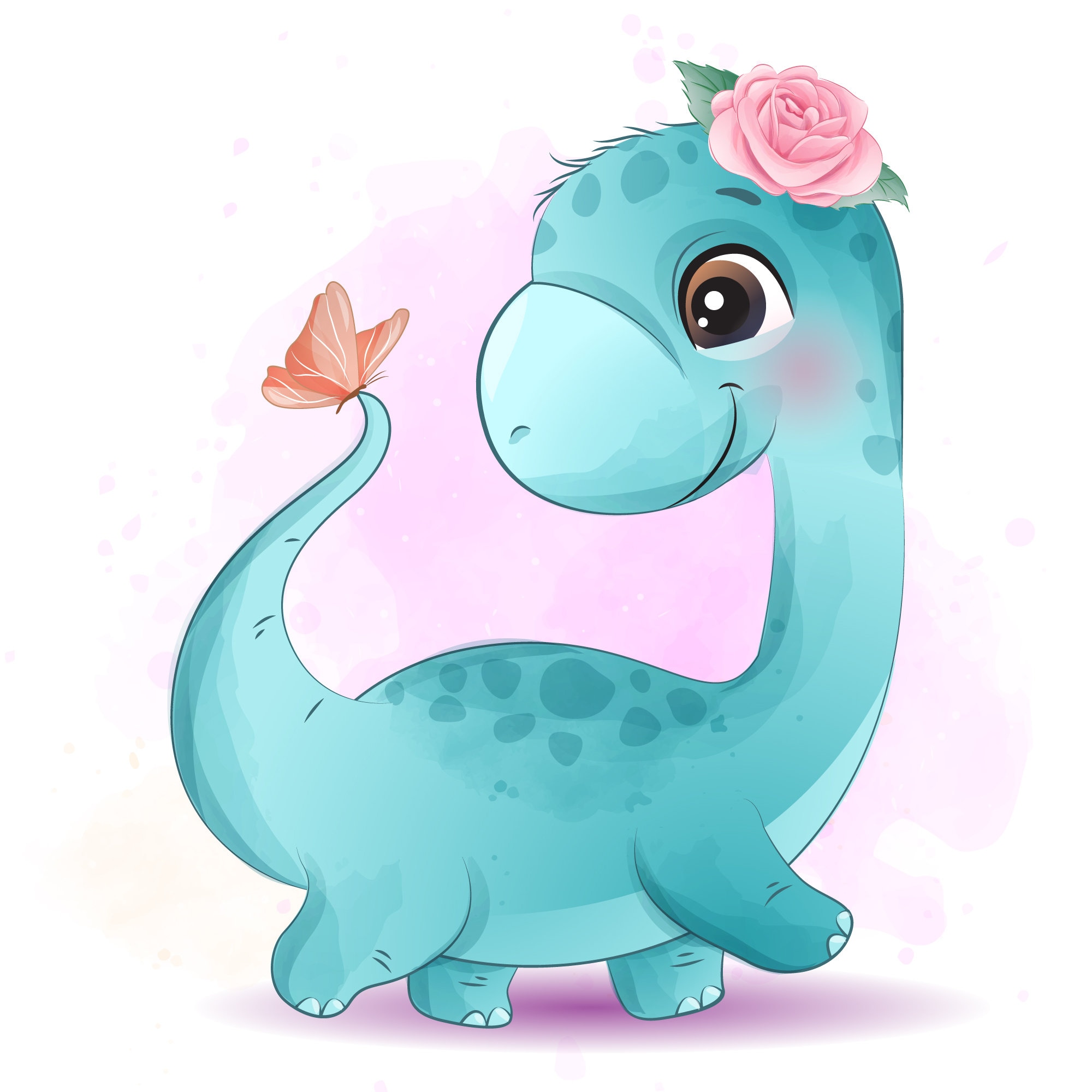 Cute Dinosaur Clipart With Watercolor Illustration - Etsy Australia