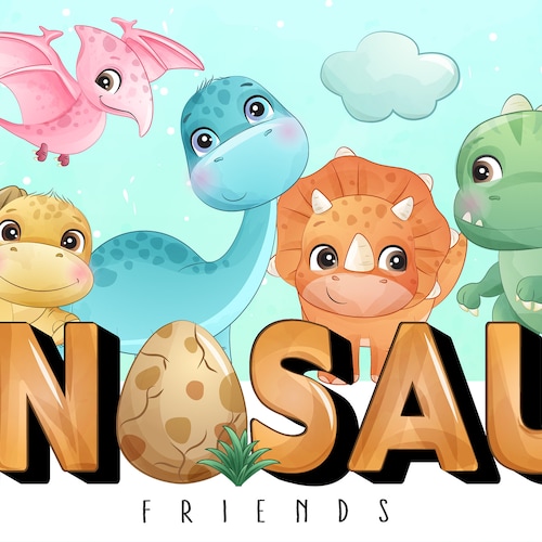 Cute Dinosaur Friends Digital Clipart Set | Etsy