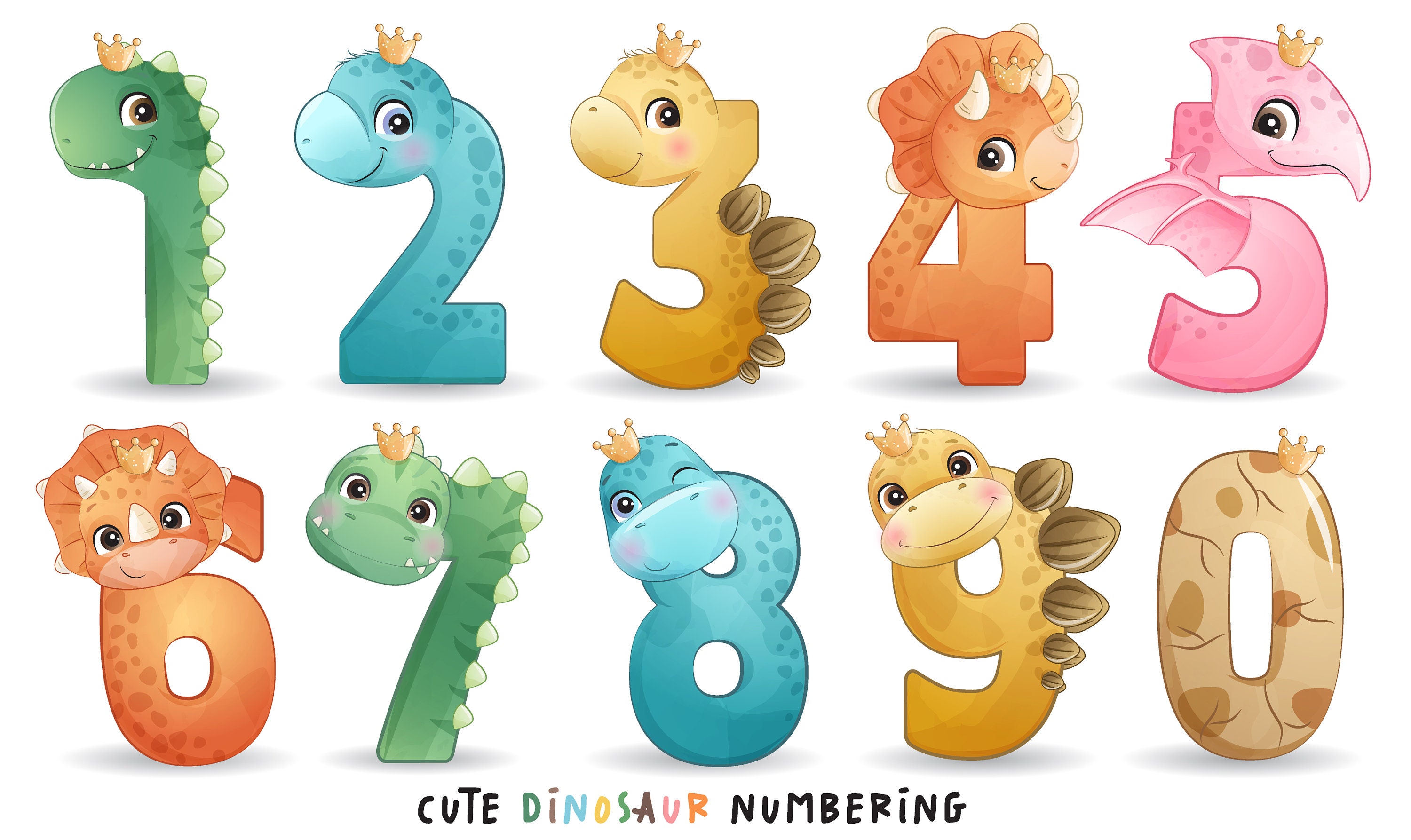 Cute dinosaur numbering clipart set Cute dinosaur numbering clipart set