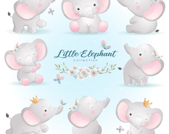 Cute Animals Clipart With Watercolor Illustration - Etsy