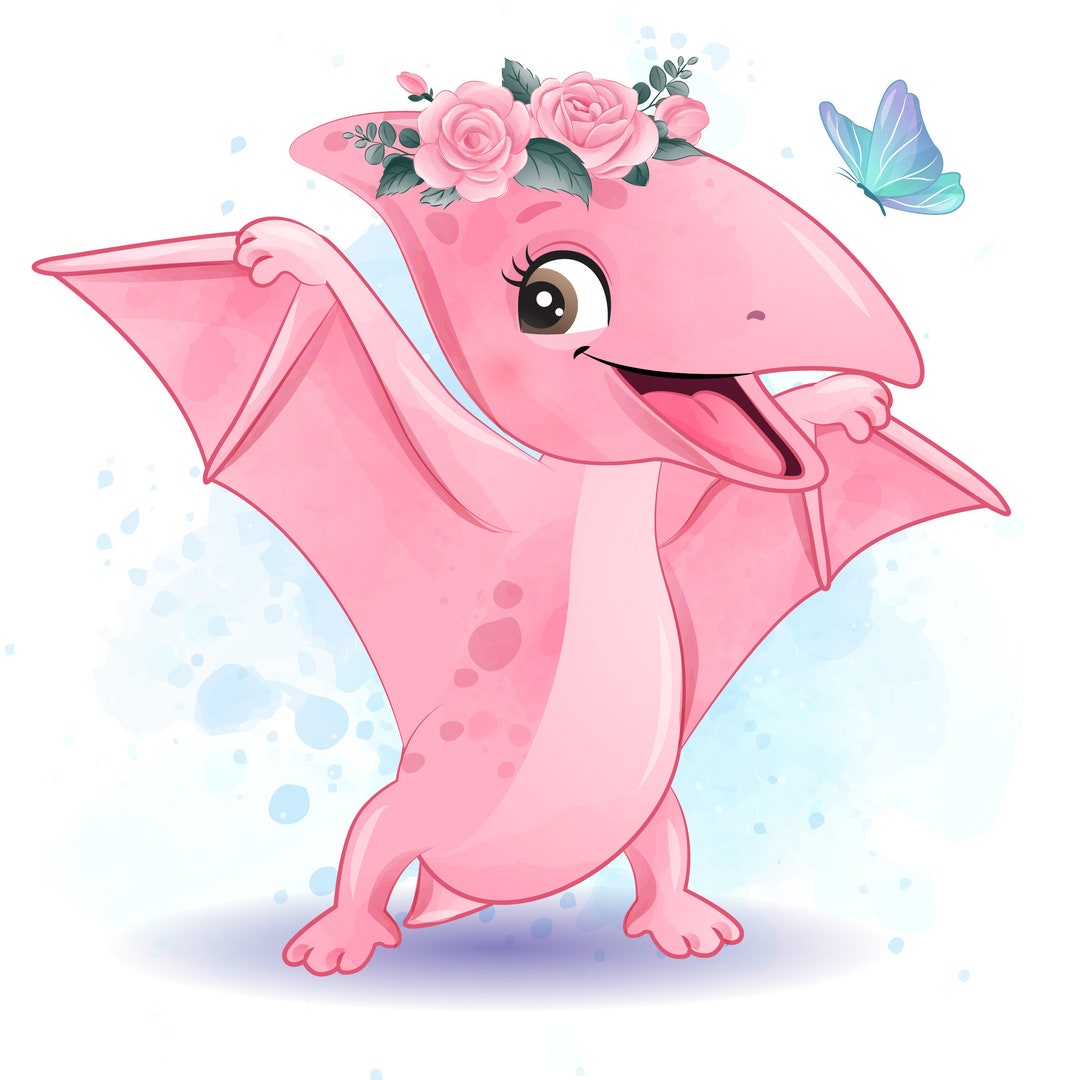 Cute Dinosaur Clipart With Watercolor Illustration - Etsy