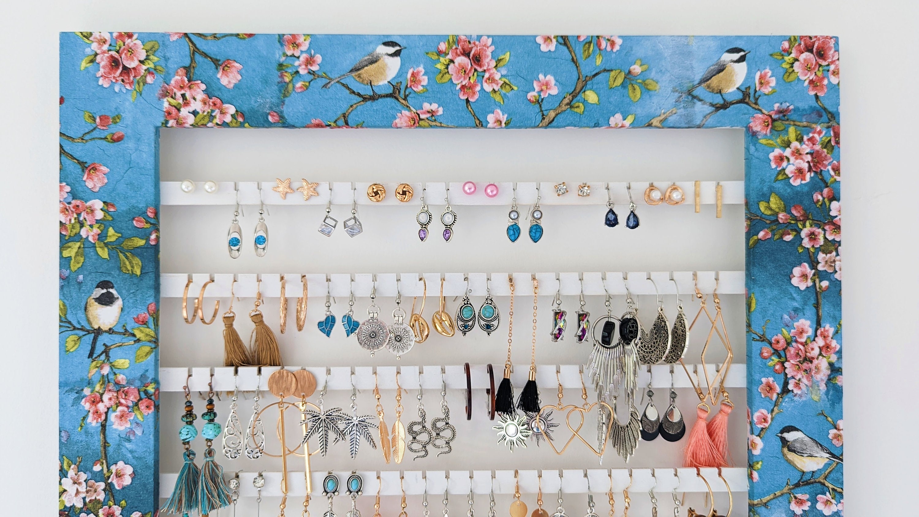 Wooden Jewelry Display/ Wall Mounted Earring Holder/ Earring - Etsy