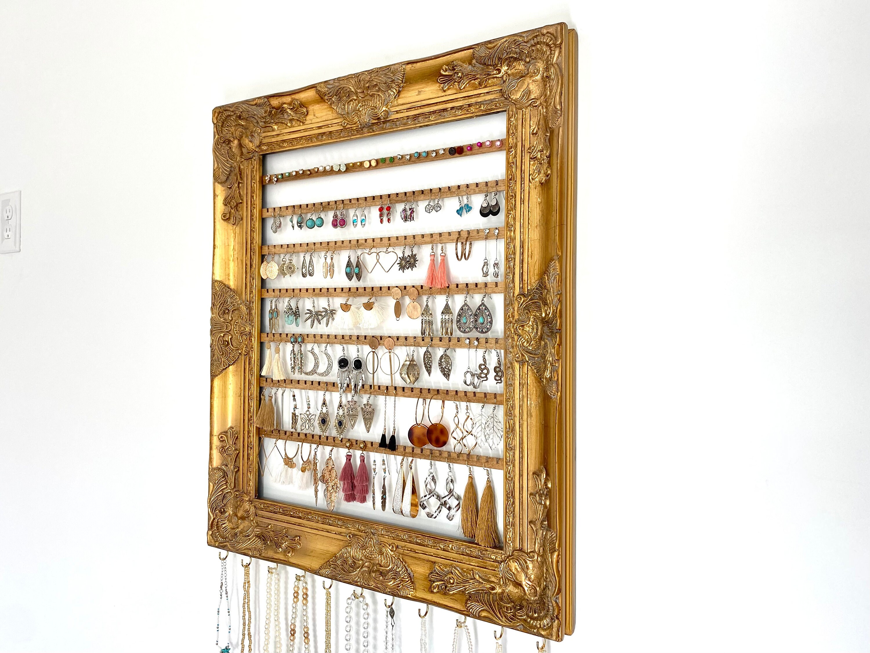 Extra Large Baroque Style Jewelry Organizer, Hanging Vintage Earring ...