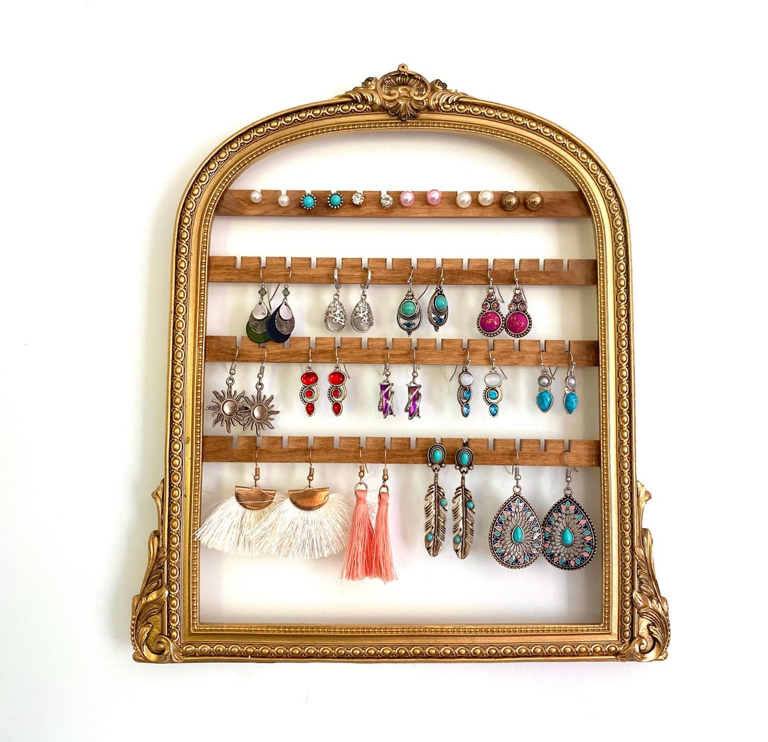 Elegant Ornate Earring Holder, Jewelry Organizer Hanging, Wall Earring ...