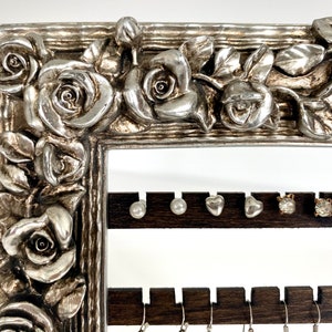 Silver Rose Frame Earring Holder, Tabletop Jewelry Organizer - Etsy