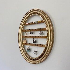 Oval Ornate Earring Holder, Wall Mount Earring Organizer, Earring ...