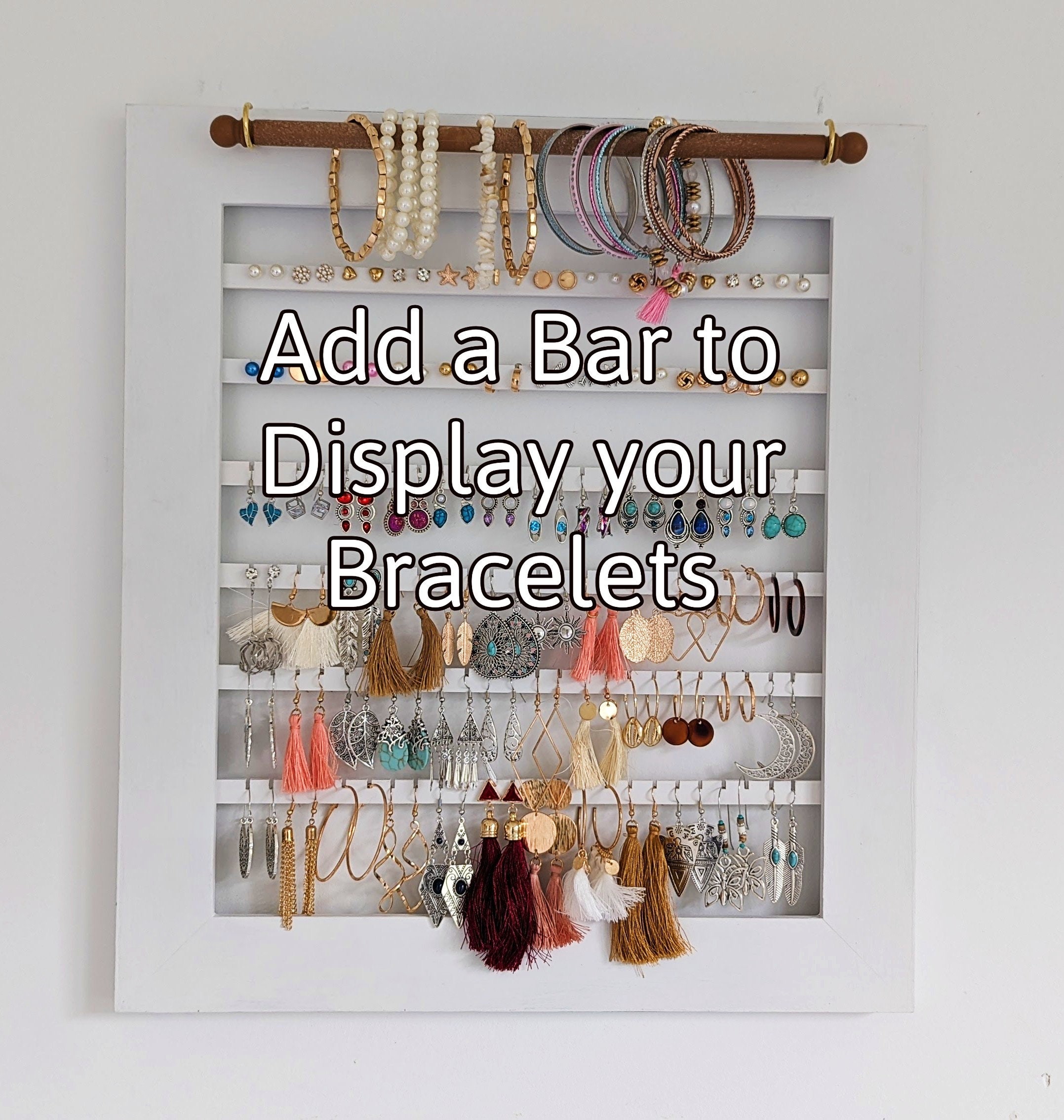 Wooden Jewelry Display/ Wall Mounted Earring Holder/ Earring - Etsy